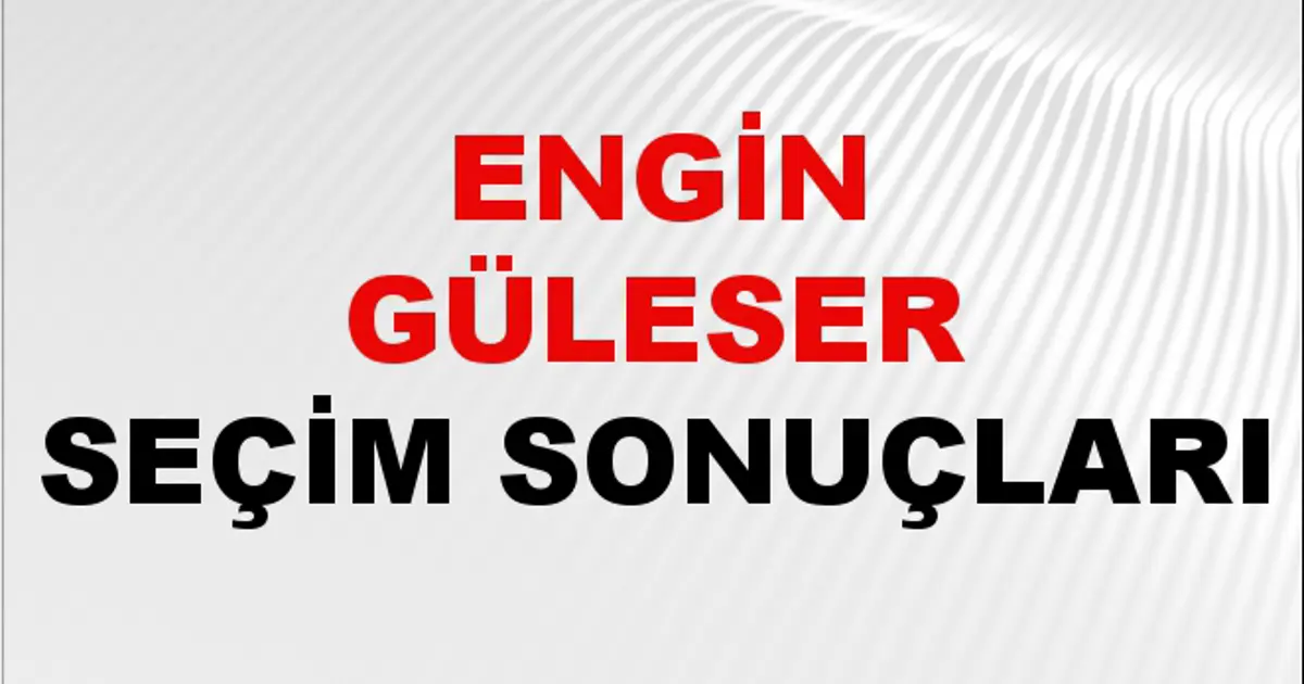 Engin Güleser Seçim Sonuçları 2024 Canlı: 31 Mart 2024 Türkiye Engin ...