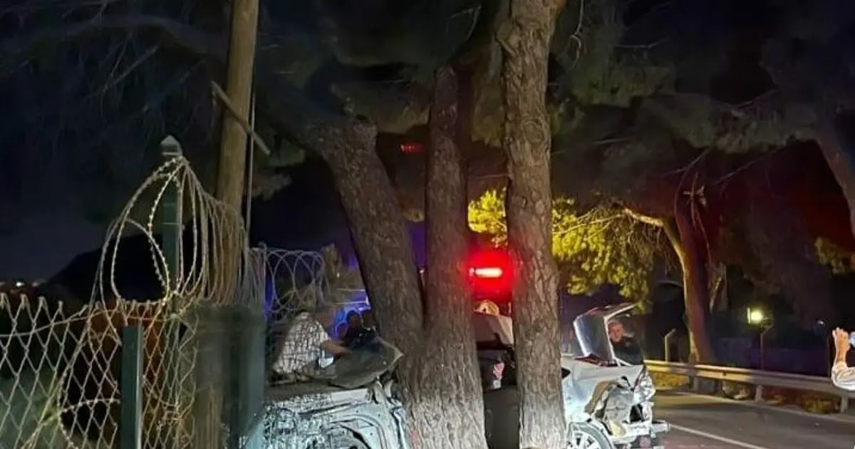 Urla'da feci kaza: Otomobil ikiye yarıldı, 2 kişi araçtan fırladı | NTV ...