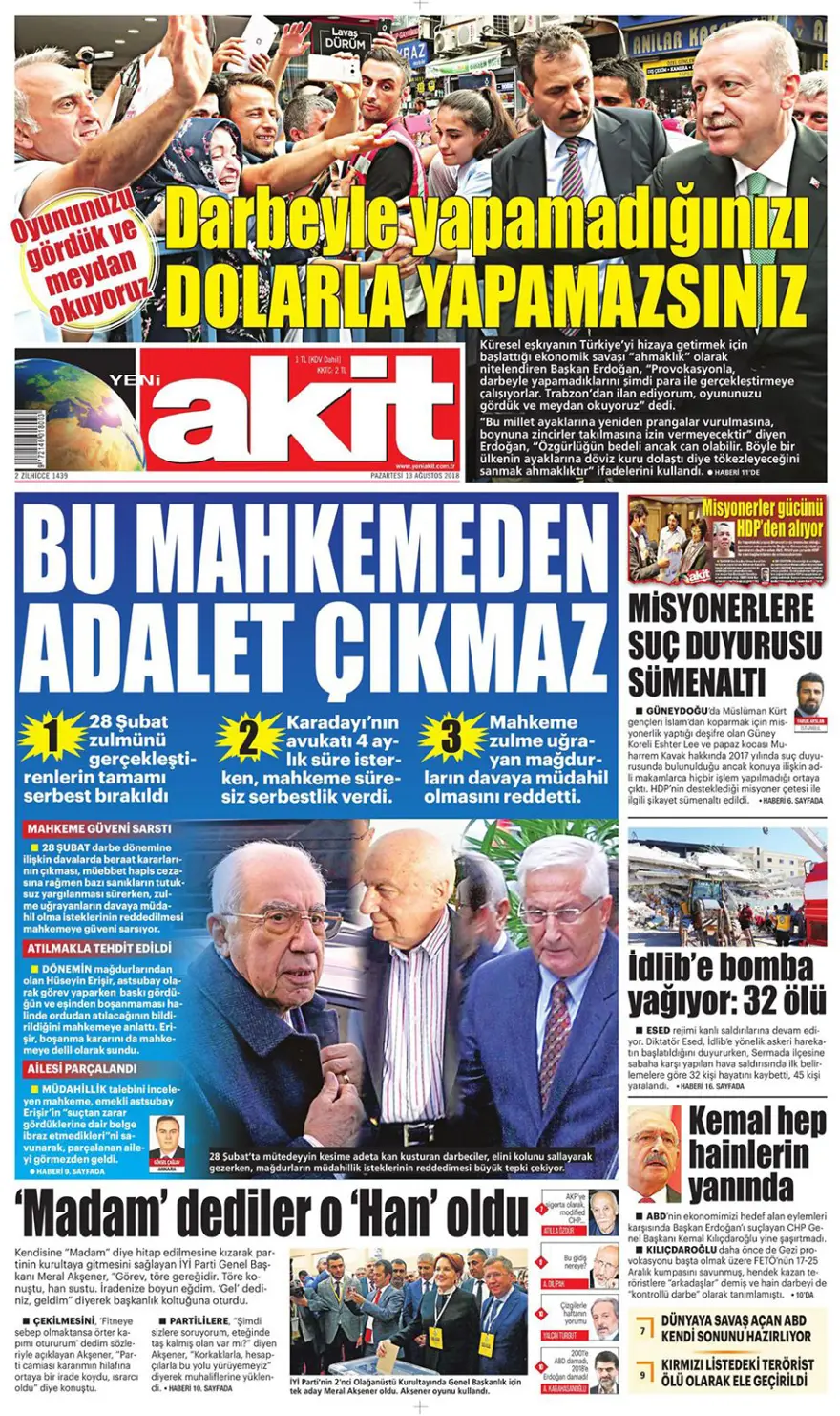 Günün gazete manşetleri - 13 Ağustos 2018 | NTV Haber