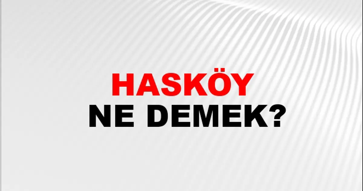 Hasköy Eş Anlamlısı - Hasköy Kelimesinin Eş Anlamlısı Nedir? | NTV Haber