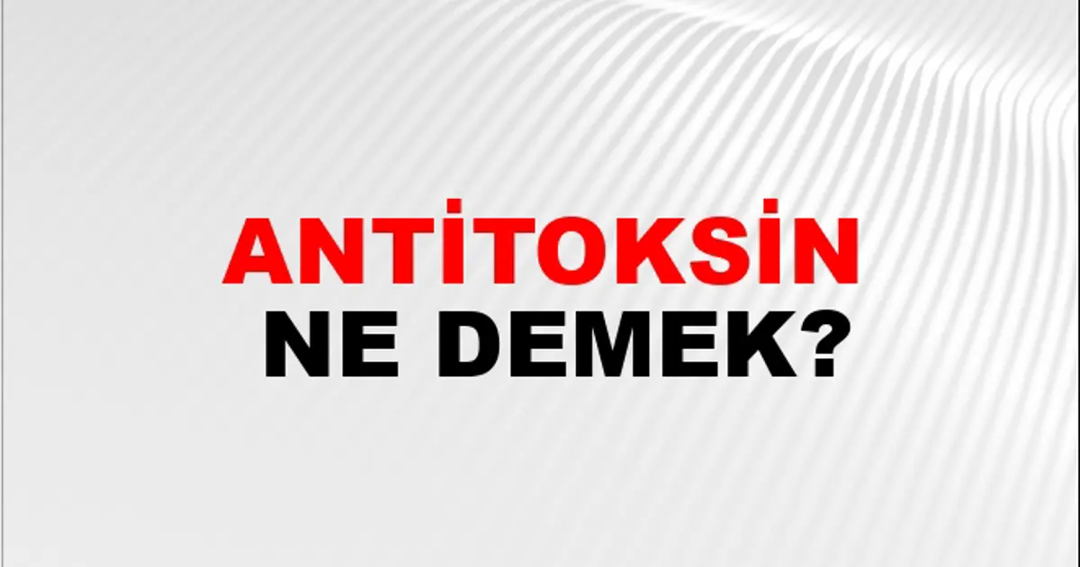 Antitoksin Ne Demek? Antitoksin Kelimesinin TDK Sözlük Anlamı Nedir ...