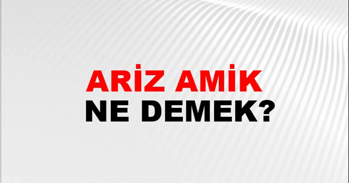 Amik Ne Demek