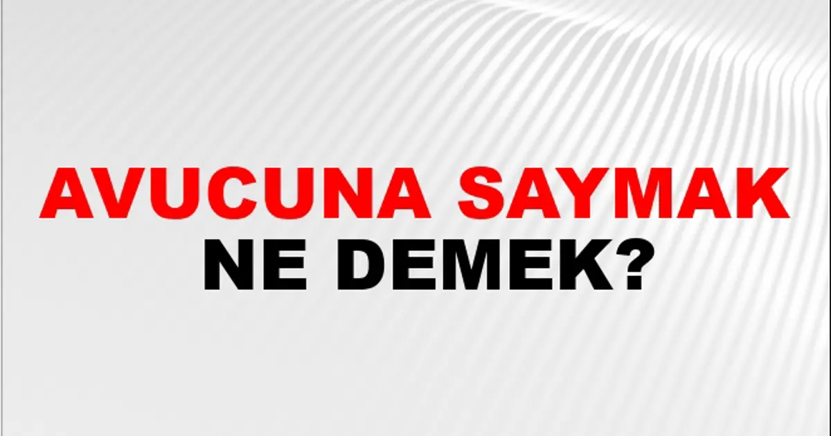 Avucuna Saymak Nasıl Yazılır? | NTV Haber