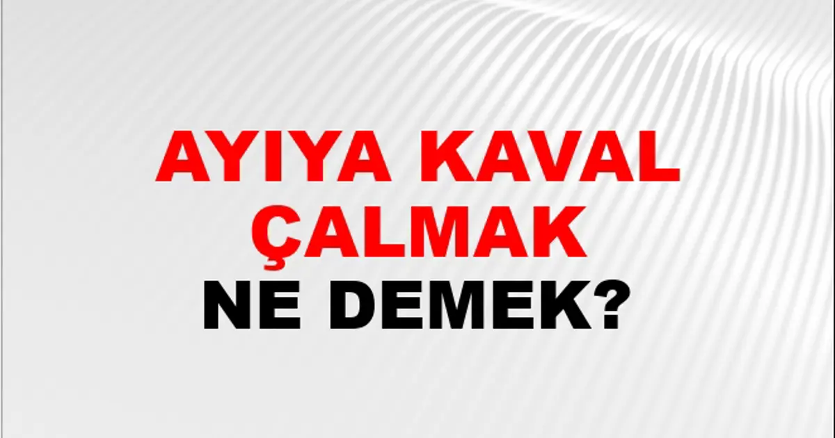 Ayıya Kaval Çalmak Ne Demek? Ayıya Kaval Çalmak Kelimesinin TDK Sözlük ...