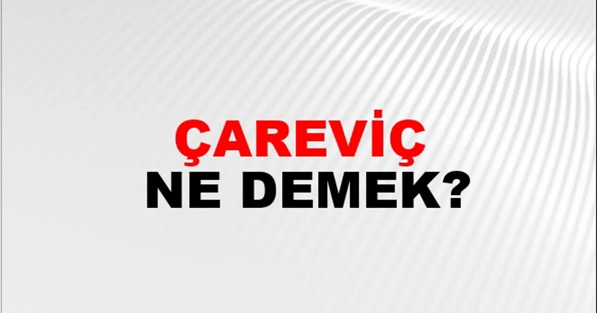 Çareviç Ne Demek? Çareviç Kelimesinin TDK Sözlük Anlamı Nedir? | NTV Haber
