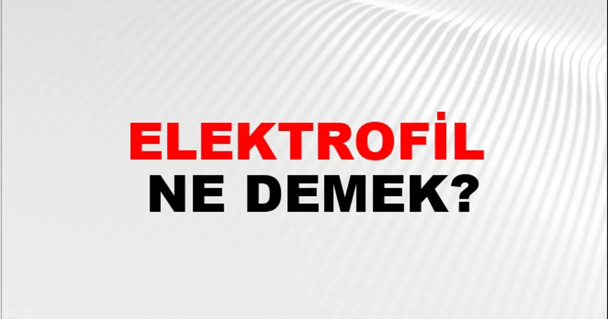 Elektrofil Eş Anlamlısı - Elektrofil Kelimesinin Eş Anlamlısı Nedir ...