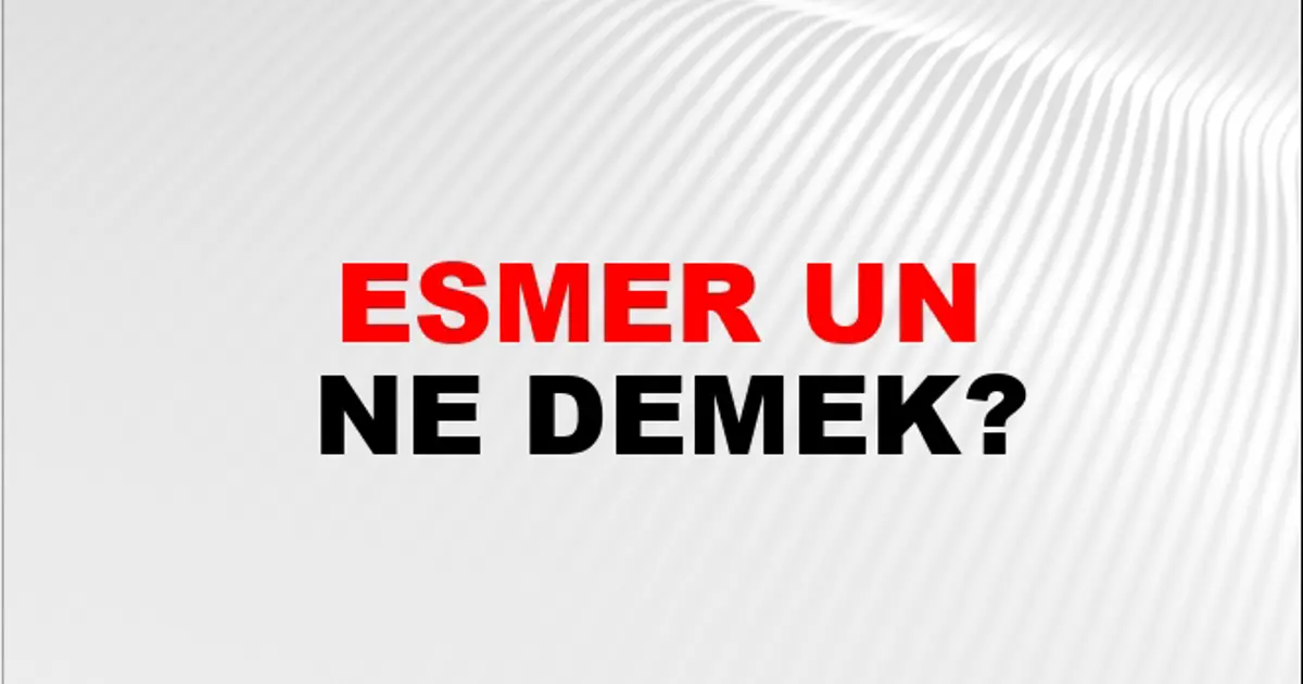 Esmer Un Ne Demek? Esmer Un Kelimesinin TDK Sözlük Anlamı Nedir? | NTV ...