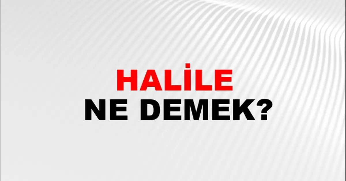 Halile Ne Demek? Halile Kelimesinin TDK Sözlük Anlamı Nedir? | NTV Haber