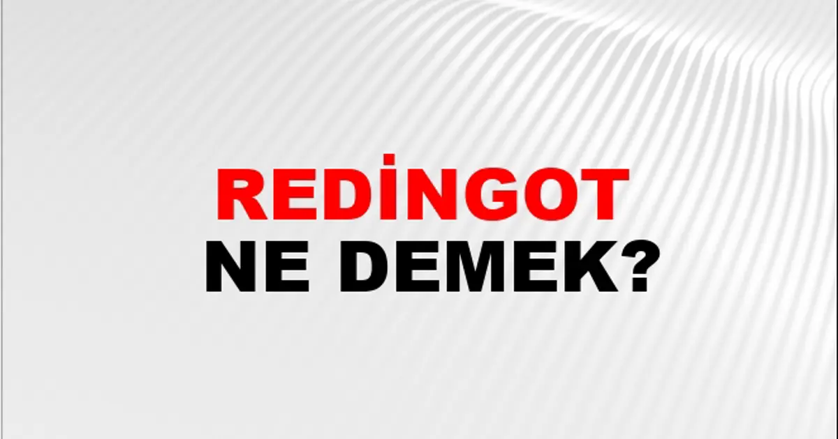 Redingot Ne Demek? Redingot Kelimesinin TDK Sözlük Anlamı Nedir? | NTV ...