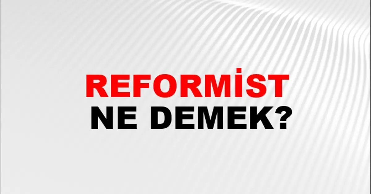Reformist Ne Demek? Reformist Kelimesinin TDK Sözlük Anlamı Nedir ...