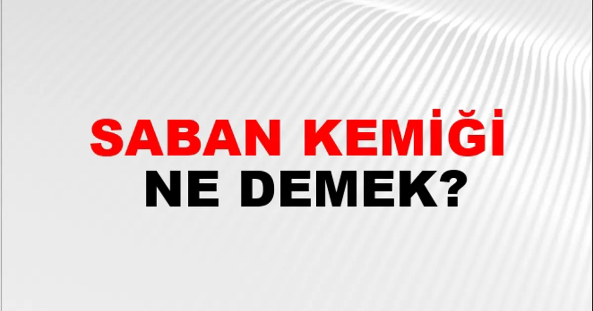 Saban Kemiği Ne Demek? Saban Kemiği Kelimesinin TDK Sözlük Anlamı Nedir ...