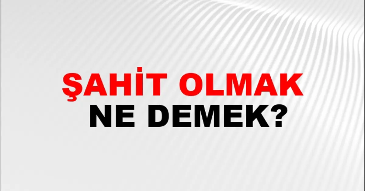 Şahit Olmak Nasıl Yazılır? | NTV Haber