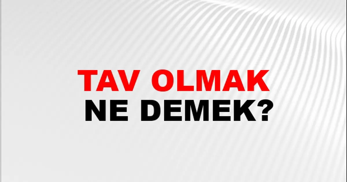 Tav Olmak Nasıl Yazılır? | NTV Haber
