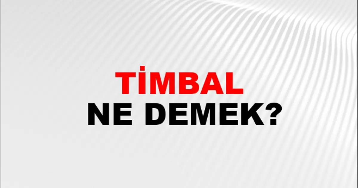 Timbal Ne Demek? Timbal Kelimesinin TDK Sözlük Anlamı Nedir? | NTV Haber