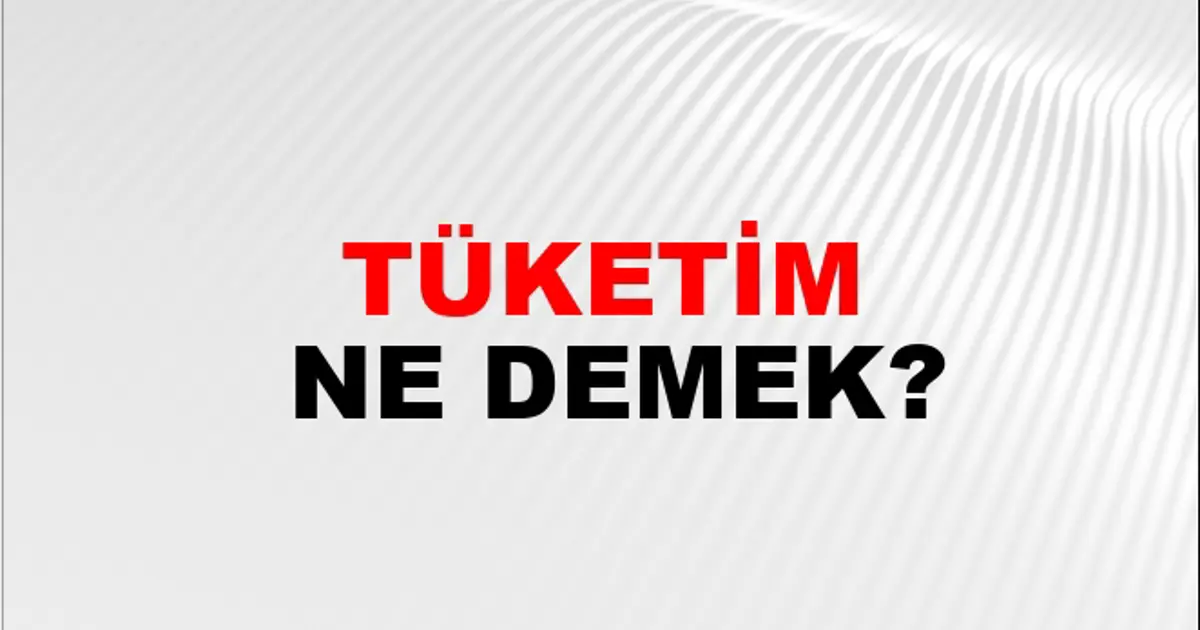 Tüketim Ne Demek? Tüketim Kelimesinin TDK Sözlük Anlamı Nedir? | NTV Haber