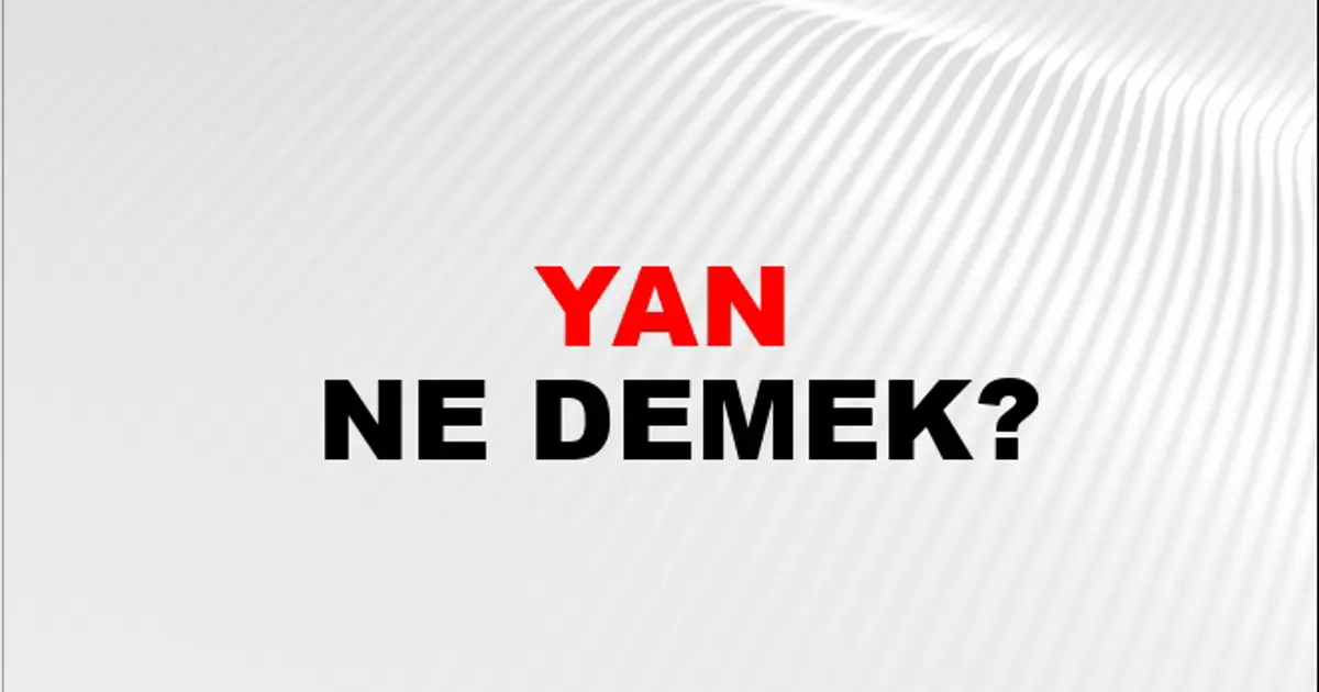 Yan Ne Demek? Yan Kelimesinin TDK Sözlük Anlamı Nedir? | NTV Haber
